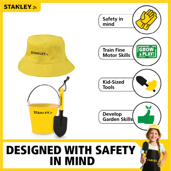 Hand Garden Toolset 3 PC Stanley Jr. - RED TOOL BOX